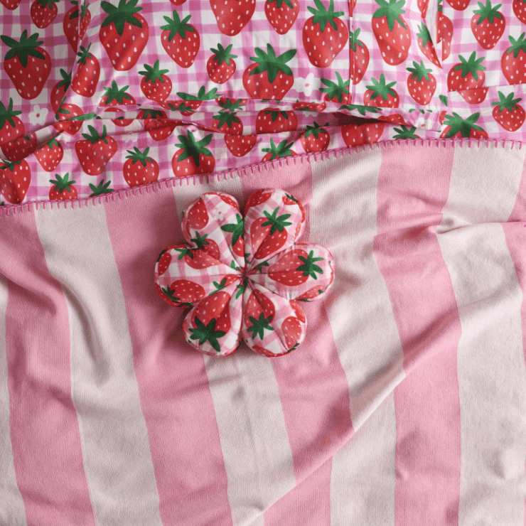 Kip and Co Strawberry Jam Velvet Petal Cushion – The Corner Booth